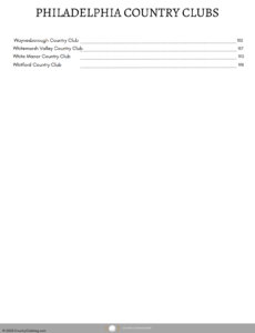 Philadelphia Country Club Guide - Country Club Magazine